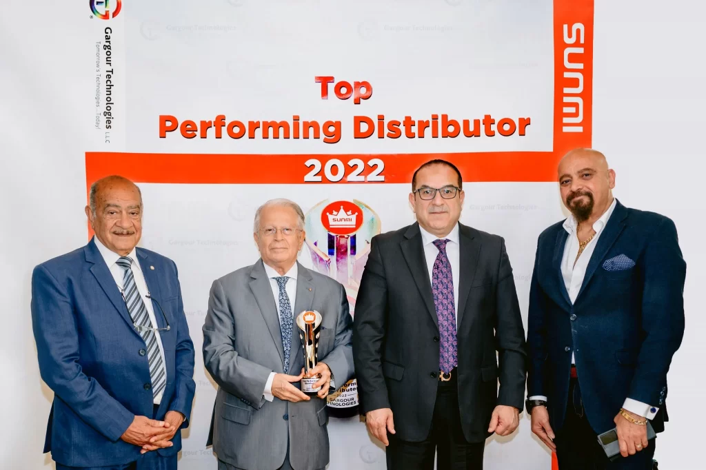Best Distributor Award for the year 2022 from Sunmi - gargour technologies